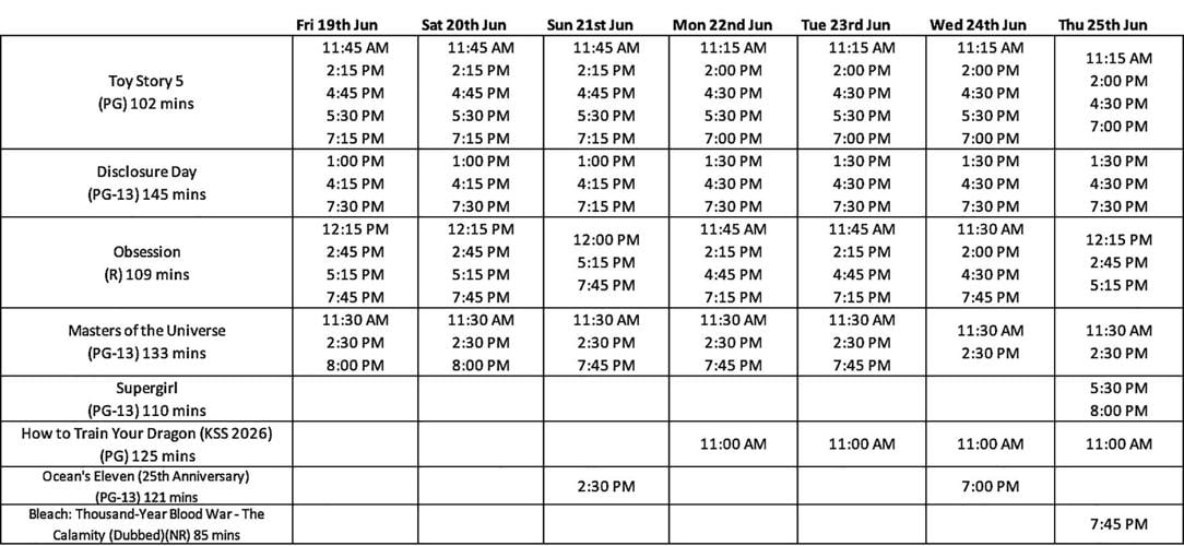 Jackson Cinema is D'Place: Movie Times June 19 — June 25, 2026 | On the ...