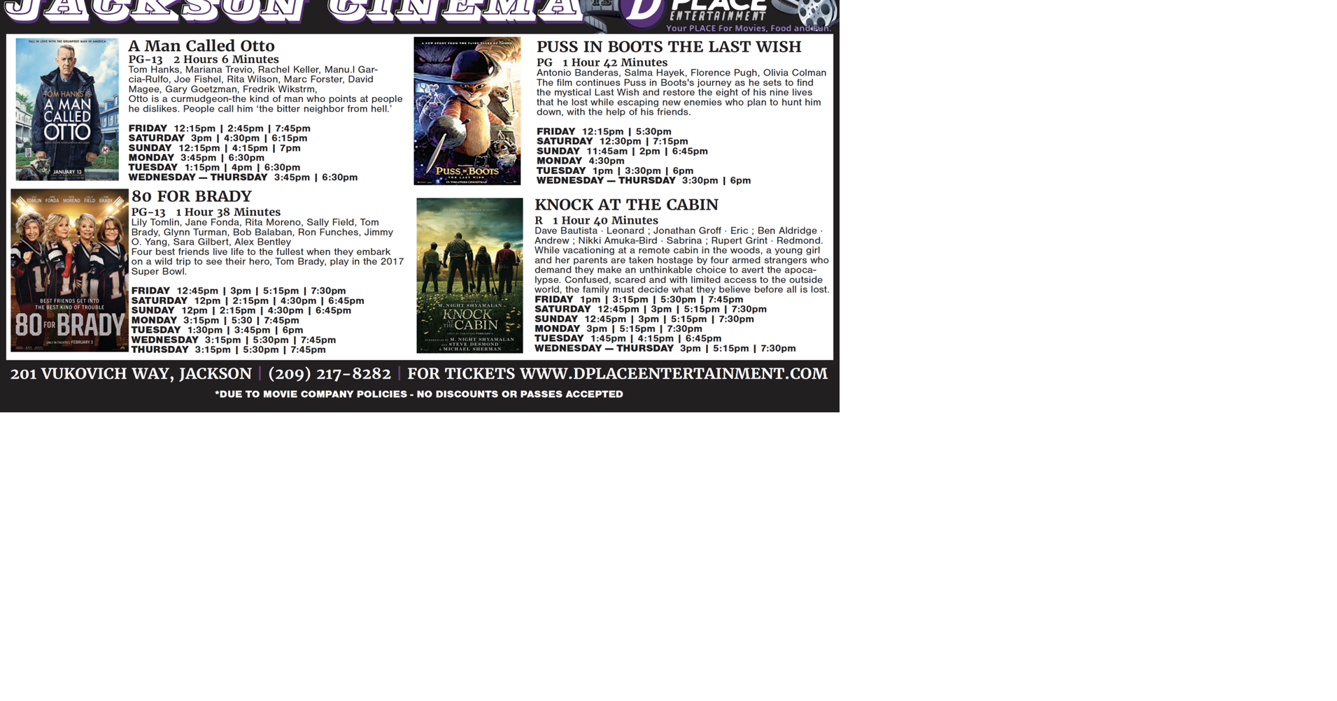 Jackson Cinema is D'Place: Movie Times February 3 - February 9, 2023 ...