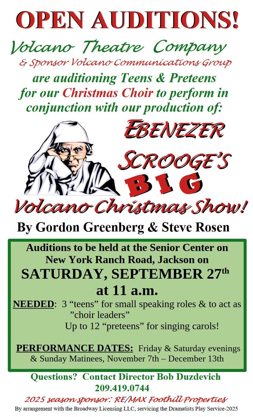 VTC Open Auditions for the "Christmas Choir" — Saturday, September 27 ...