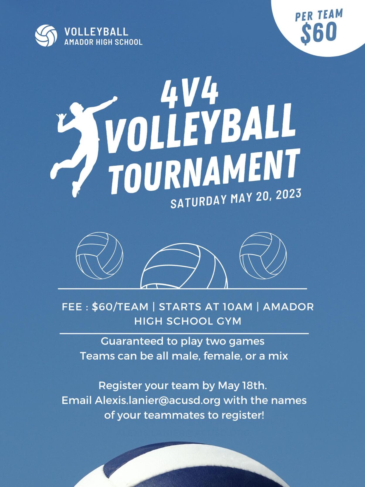 Sports Briefs: 4v4 volleyball tournament this Saturday! | In the Game ...