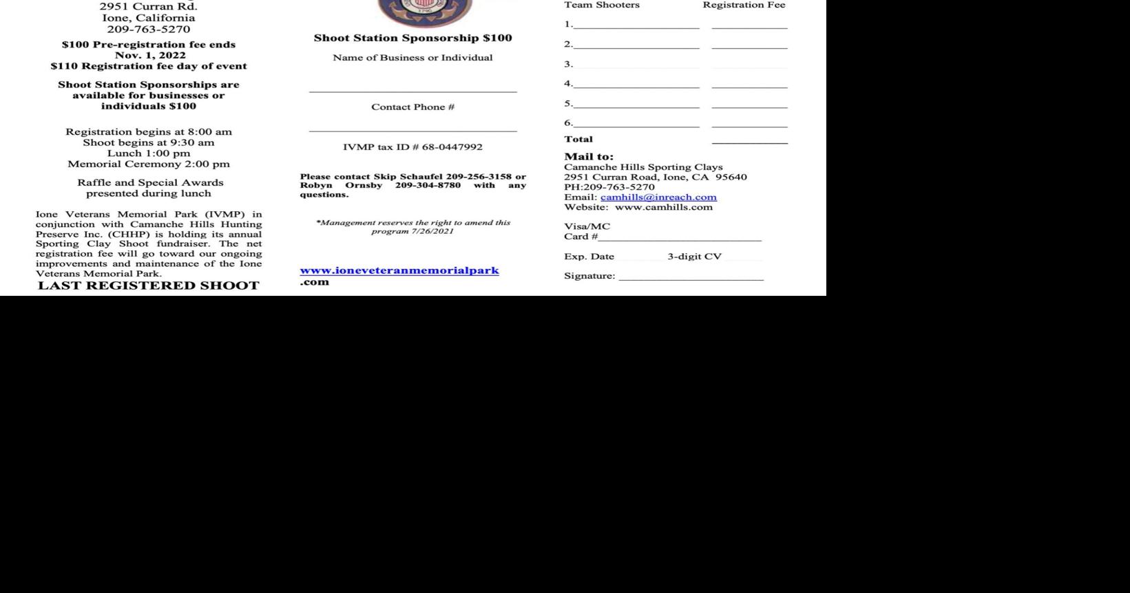 Clay Shoot Registration and Sponsorship Form | | ledger.news