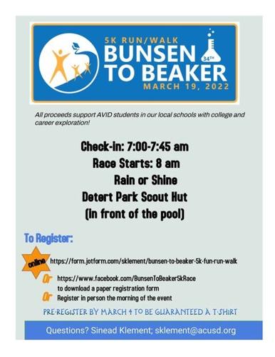 Bunsen To Beaker 5K Fun Run/Walk | Calendar | ledger.news