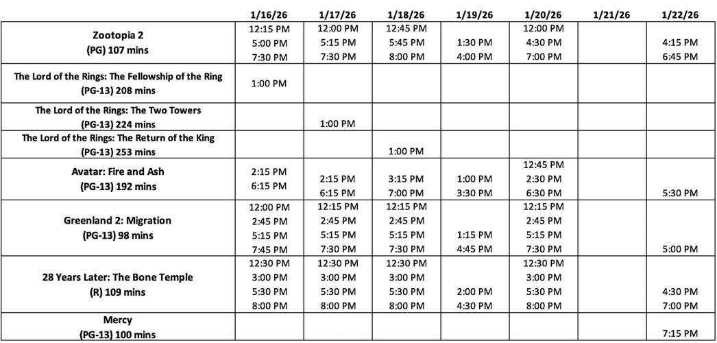 Jackson Cinema is D'Place: Movie Times January 16, 2025 — January 22 ...