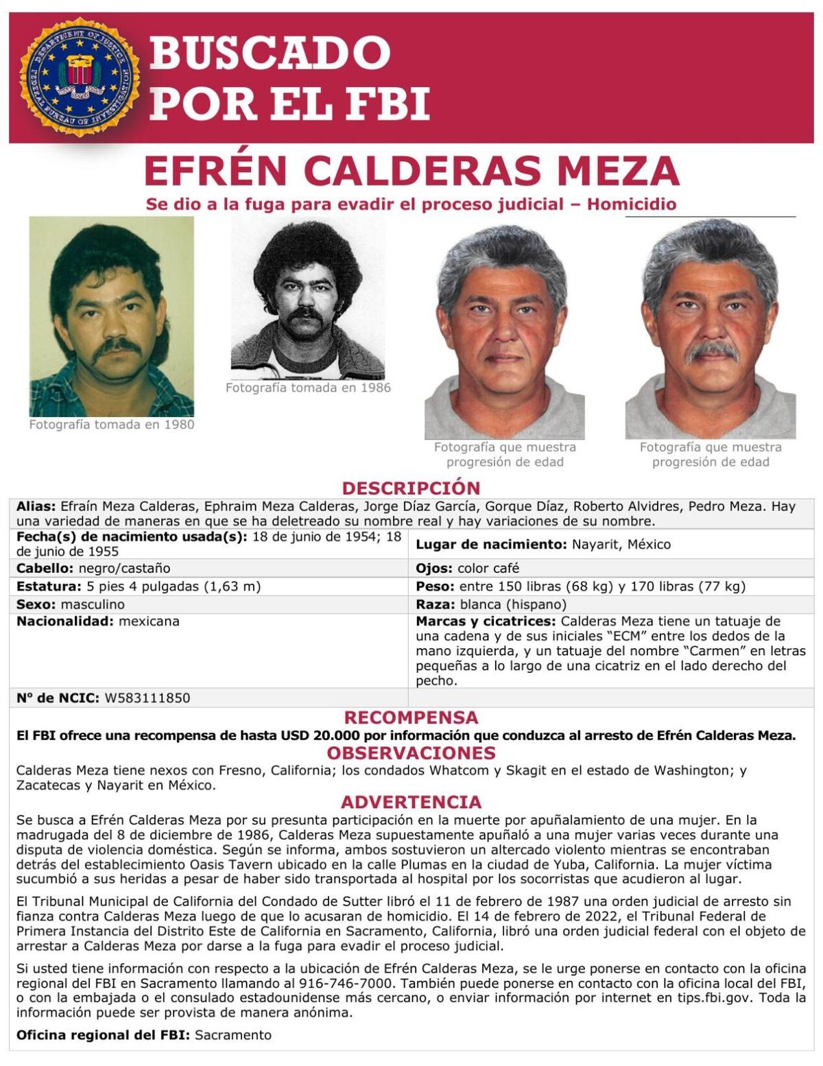 BUSCADO POR EL FBI: EFRÉN CALDERAS MEZA | | ledger.news