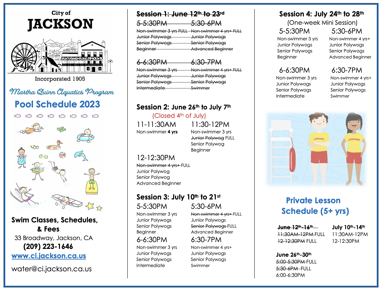 City of Jackson Pool re-opens June 12th to August 13th! | On the Vine ...