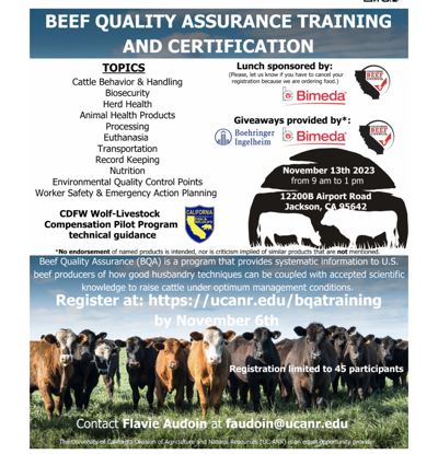 Free Beef Quality Assurance Training & Certification | Calendar ...
