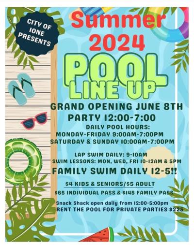 City of Ione Summer 2024 Pool Line Up | On the Vine | ledger.news
