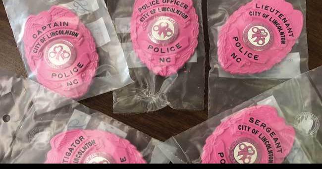 Lincolnton Police Department officers wear pink badges for breast ...