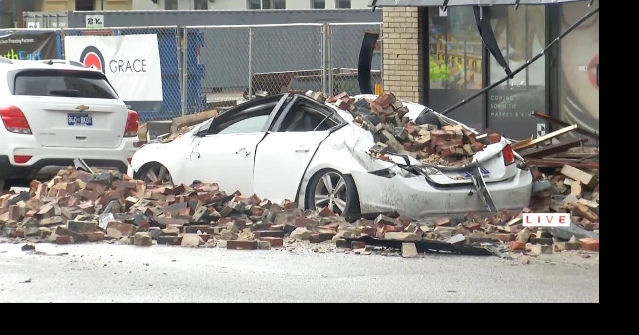 3 cars damaged after down building partially collapses | Must See ...