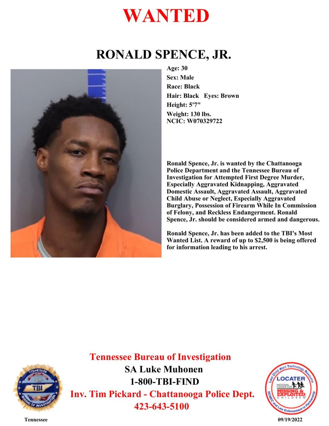 UPDATE: Chattanooga man on TBI's Most Wanted List found, authorities ...