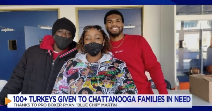 Pro Boxer Ryan 'Blue Chip' Martin donates 100+ turkeys to Chattanooga ...