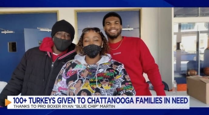 Pro Boxer Ryan 'Blue Chip' Martin donates 100+ turkeys to Chattanooga ...