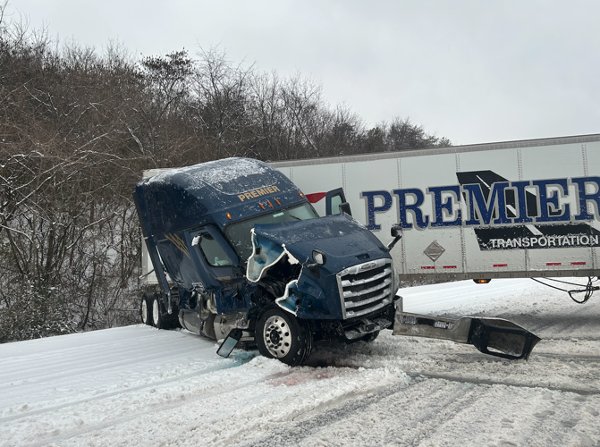 Jack-knifed tractor trailer on 27 | | local3news.com