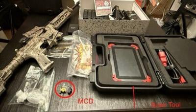Illegal machine gun conversion device and car burglary tools seized in ...