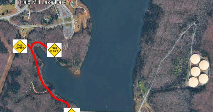 Dalton closes portion of Haig Mill Lake Trail for phase 3 of paving ...