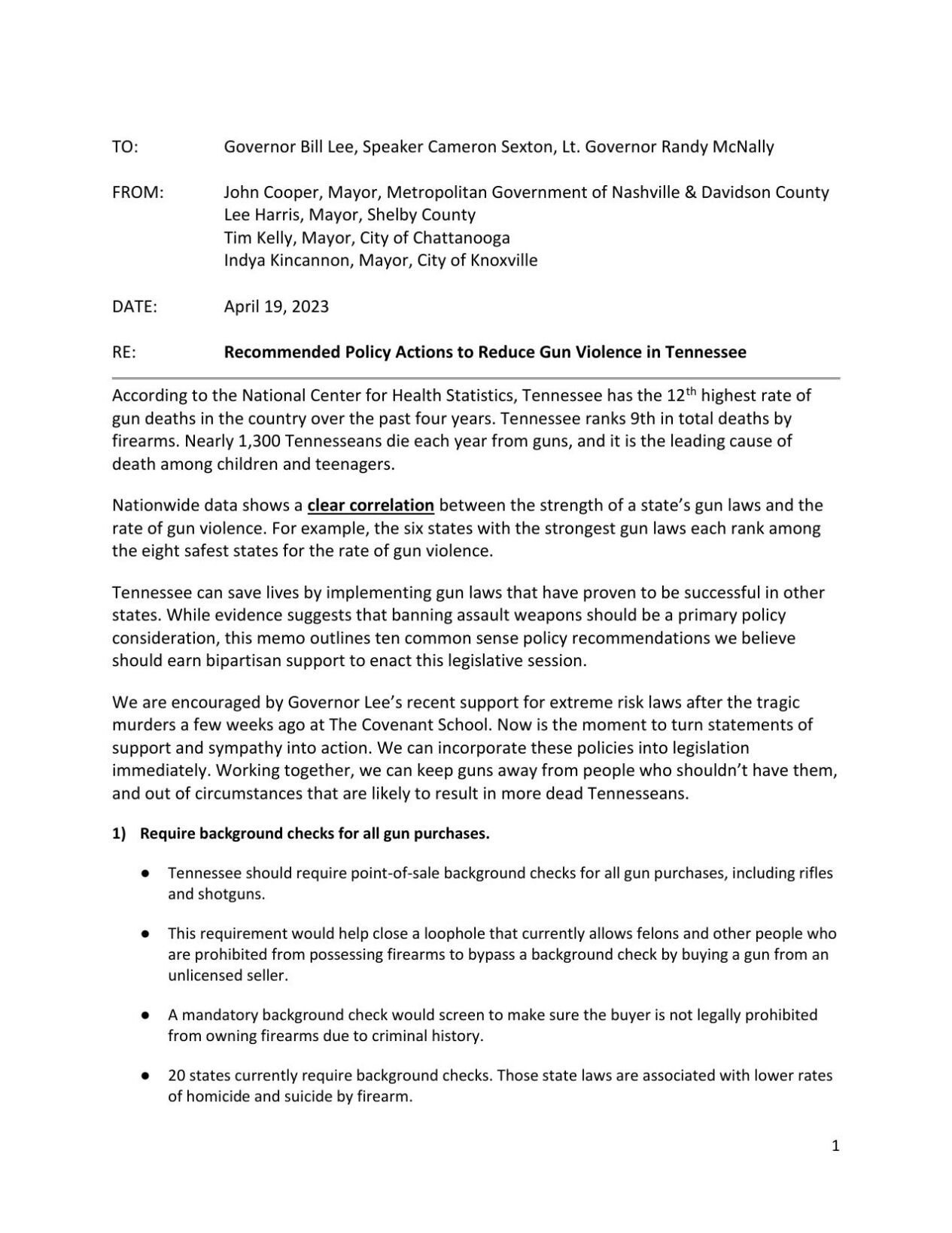 Mayor Tim Kelly among four Tennessee mayors recommending policies to ...