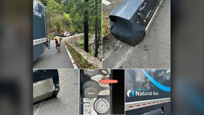 UPDATE: Amazon truck leaking propane after crash closes W Road | Local ...