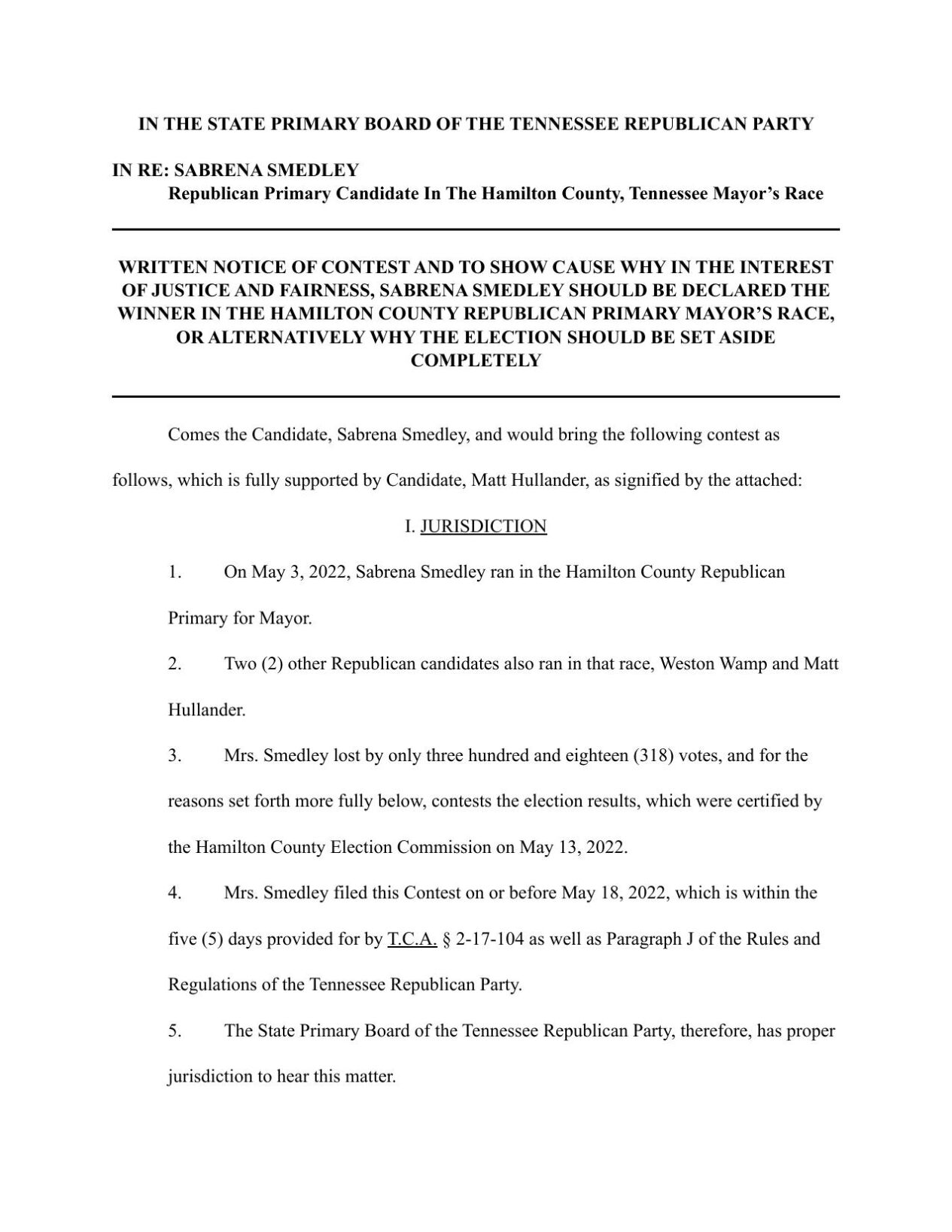 UPDATE: Hamilton County mayoral candidates Sabrena Smedley and Matt ...