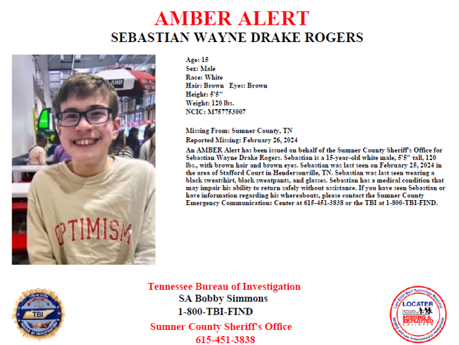 AMBER Alert remains active for missing Sumner Co. boy Sebastian Rogers | Local News | local3news.com