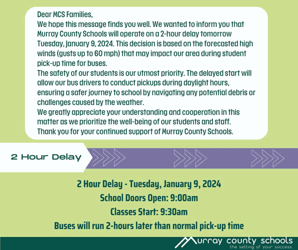 Murray County Schools on two-hour delay Tuesday | Local News ...