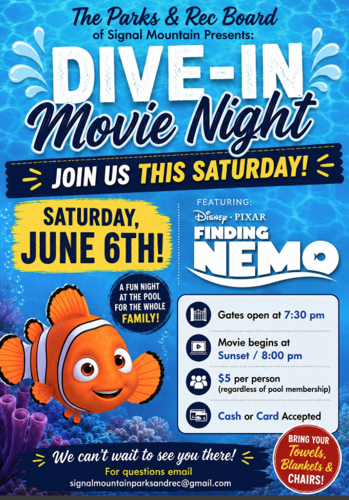 Signal Mountain Parks and Recreation hosts “Dive-in Movie Night ...