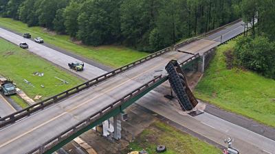 Georgia interstate shut down after truck crashed into bridge, shifting ...