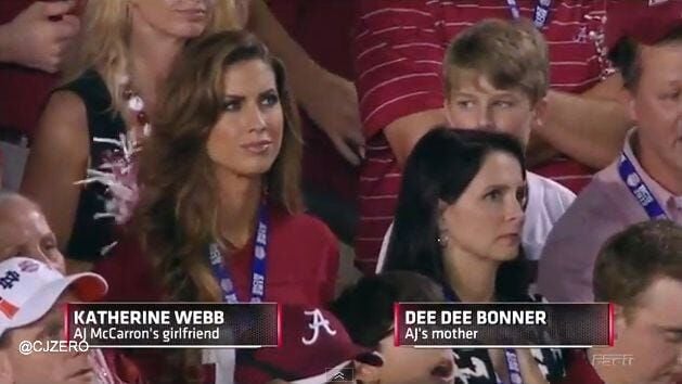 Brent Musburger's ogling of Alabama QB's girlfriend goes viral ...