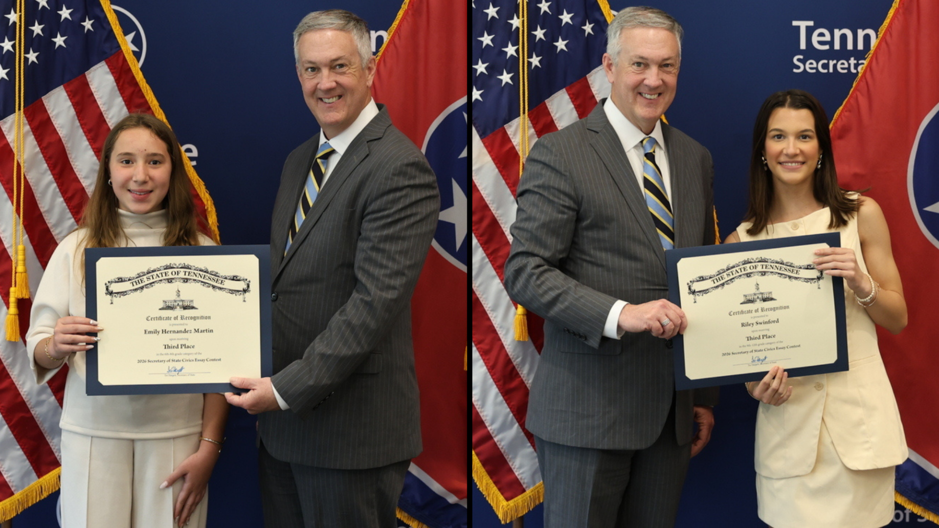 Tennessee secretary of state honors winning students | Local News ...