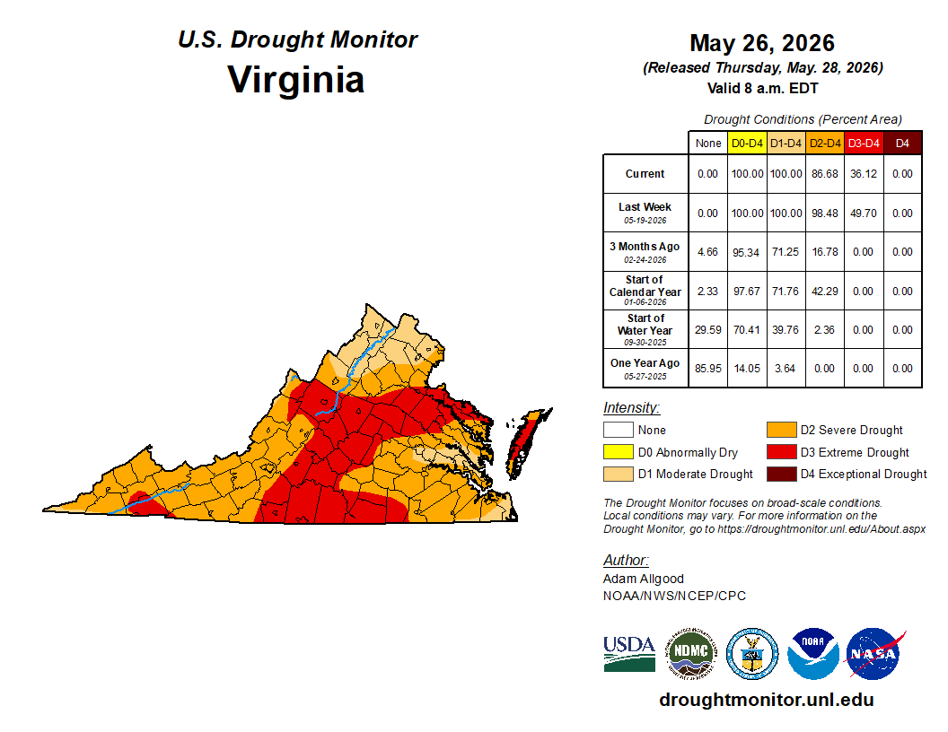 May rains help ease Virginia drought, but dry conditions persist ...