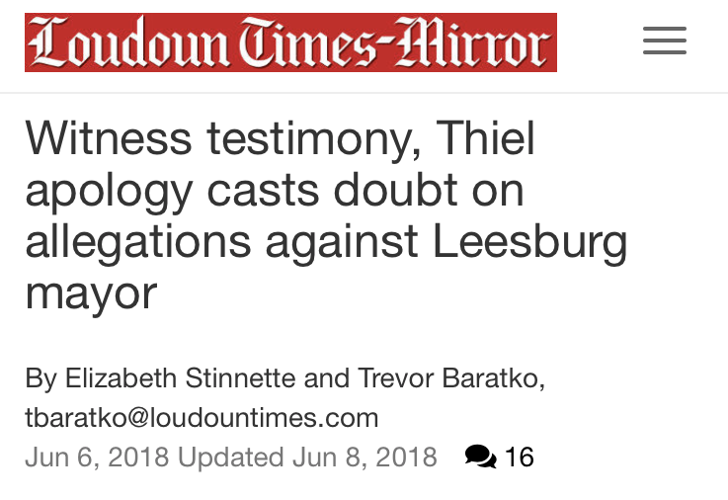 Leesburg Councilman Josh Thiel denied that he called his colleague's ...