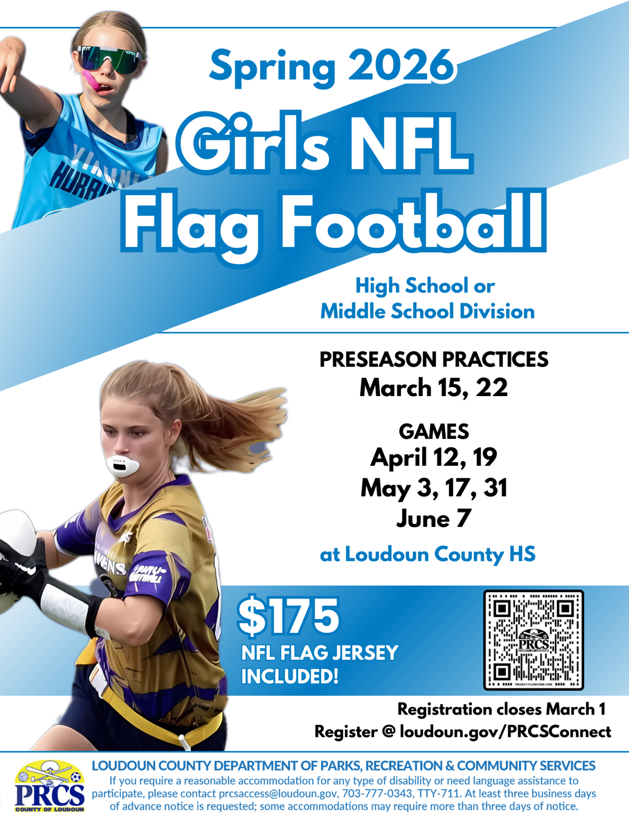Loudoun County Parks and Rec launches new girls flag football league ...
