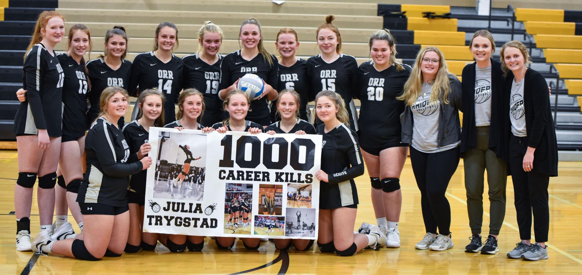 Julia Trygstad eclipses 1,000 career kills for Raiders | News ...