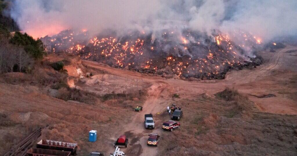 Landfill fire in Barrow: Fire crews remain on scene as blaze perists ...