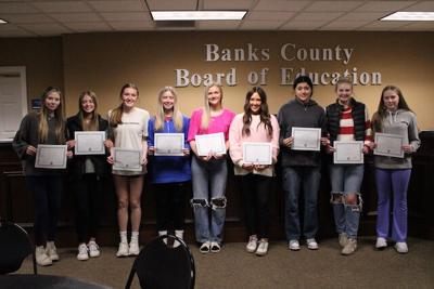 Banks County Board of Education recognizes Lady Leopard Volleyball team ...