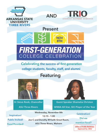National First Gen Celebration Day event Nov. 8 at ASU Three Rivers | Photos & Videos | malvern ...