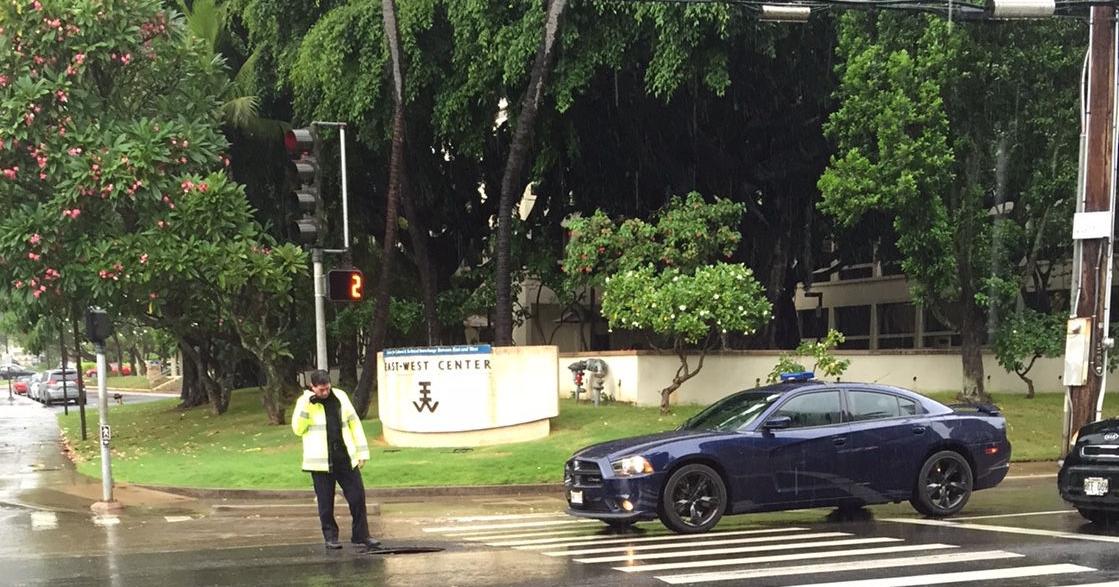 Sunken manhole at Dole Street and East-West Center Road | | manoanow.org