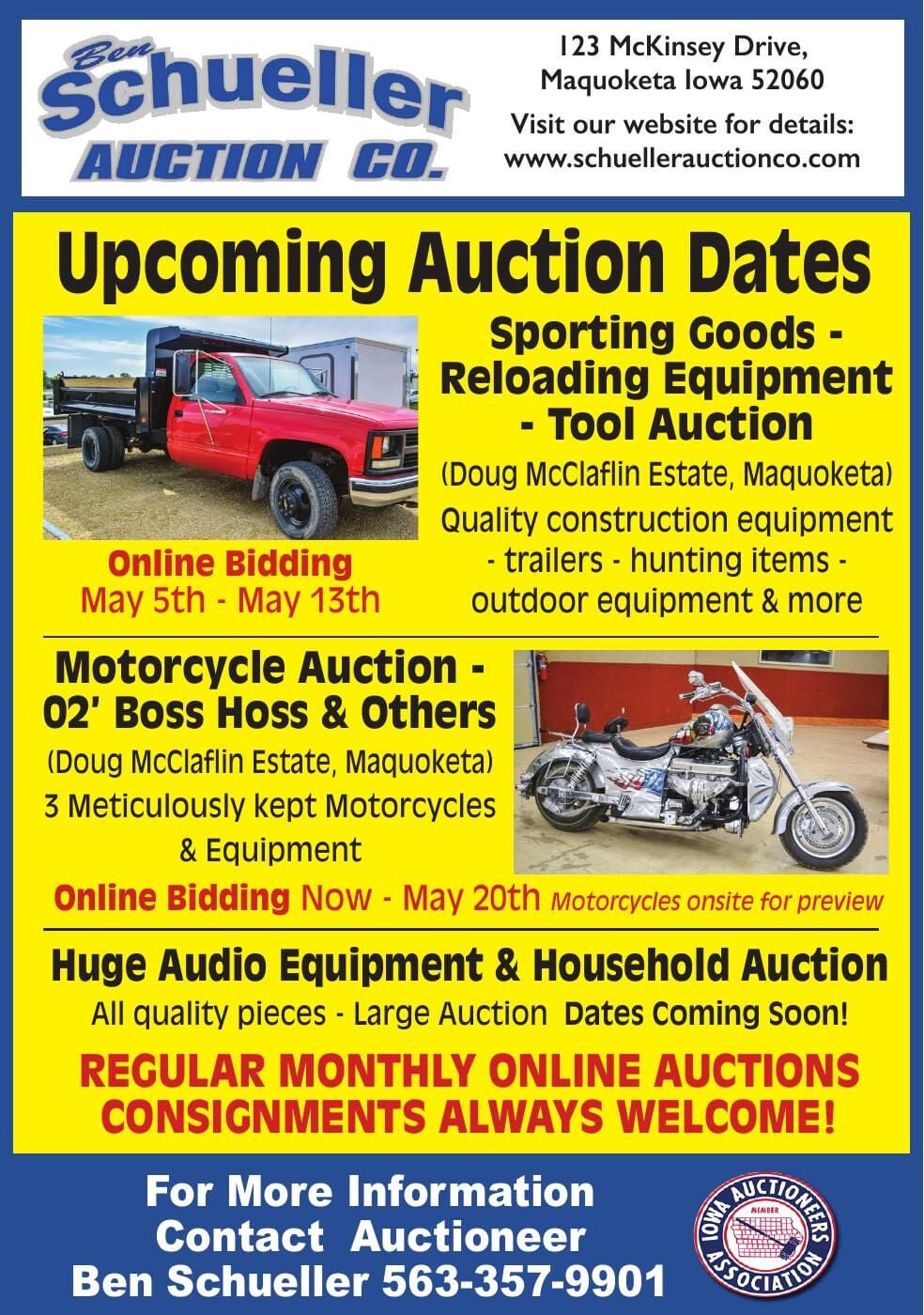 Schueller Auction: Upcoming Auction Dates | Auctions | maqnews.com