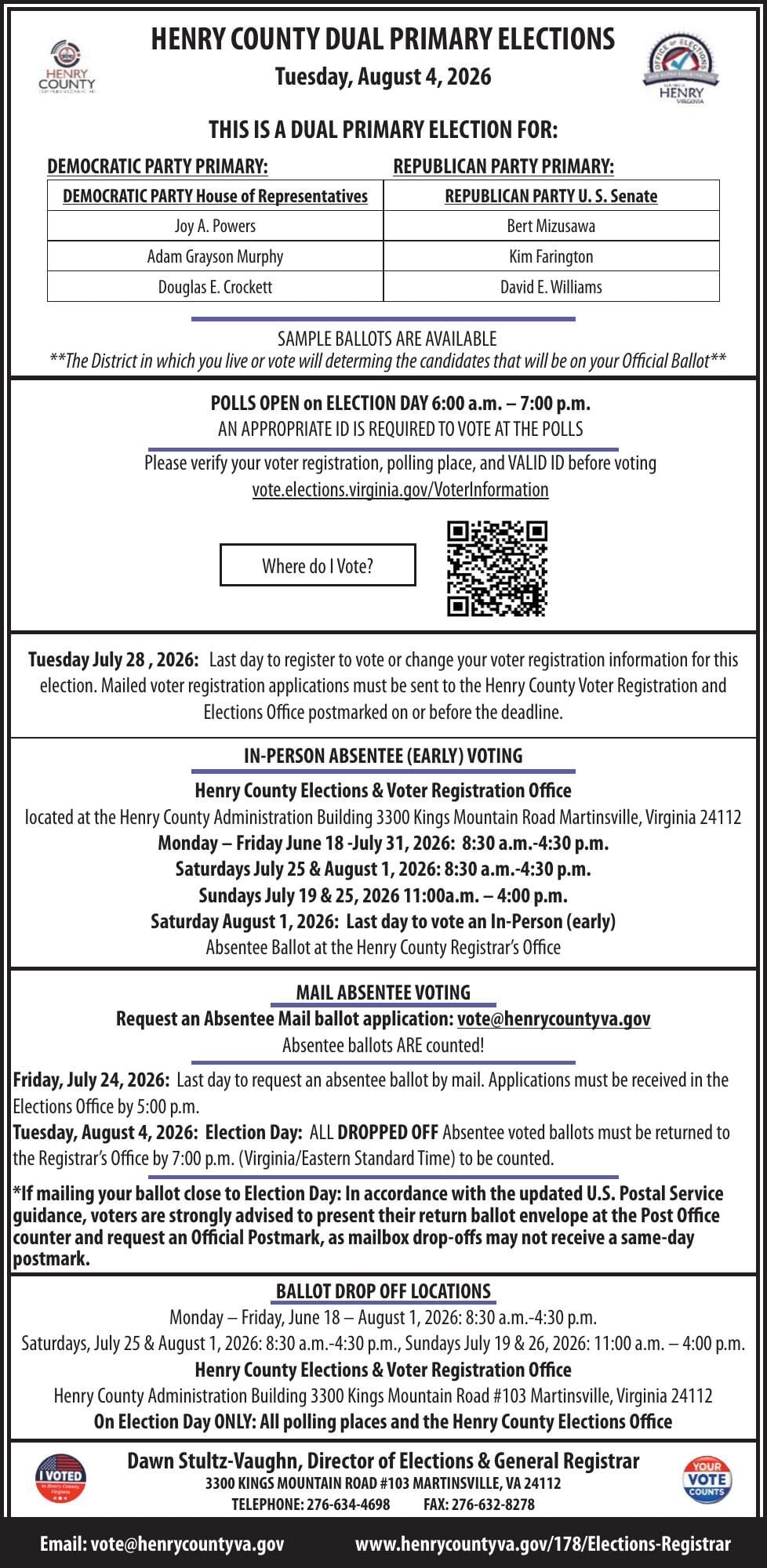 HENRY COUNTY REGISTRAR
