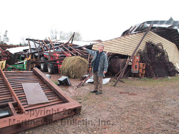 Storm destroyed trees, buildings