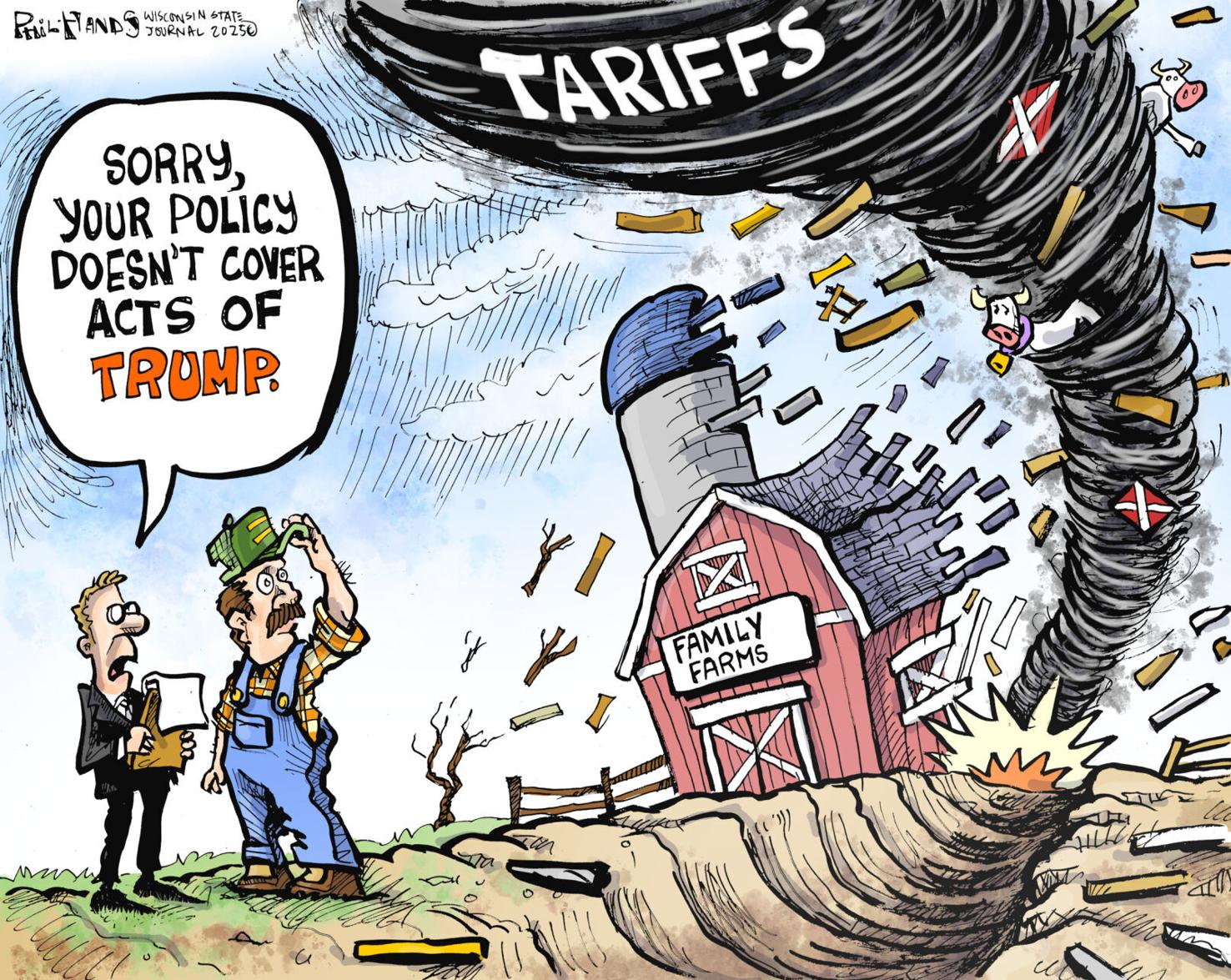 12 political cartoons tackle Donald Trump's tariffs
