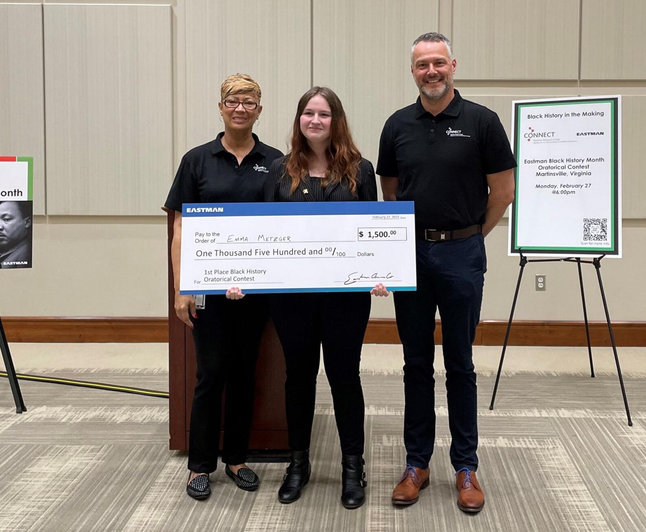 Emma Metzger wins first place in Black History Oratorical Contest