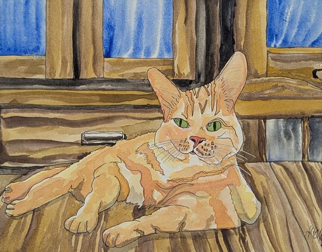Watercolor art by Aaron Shirley on display in Marion NC