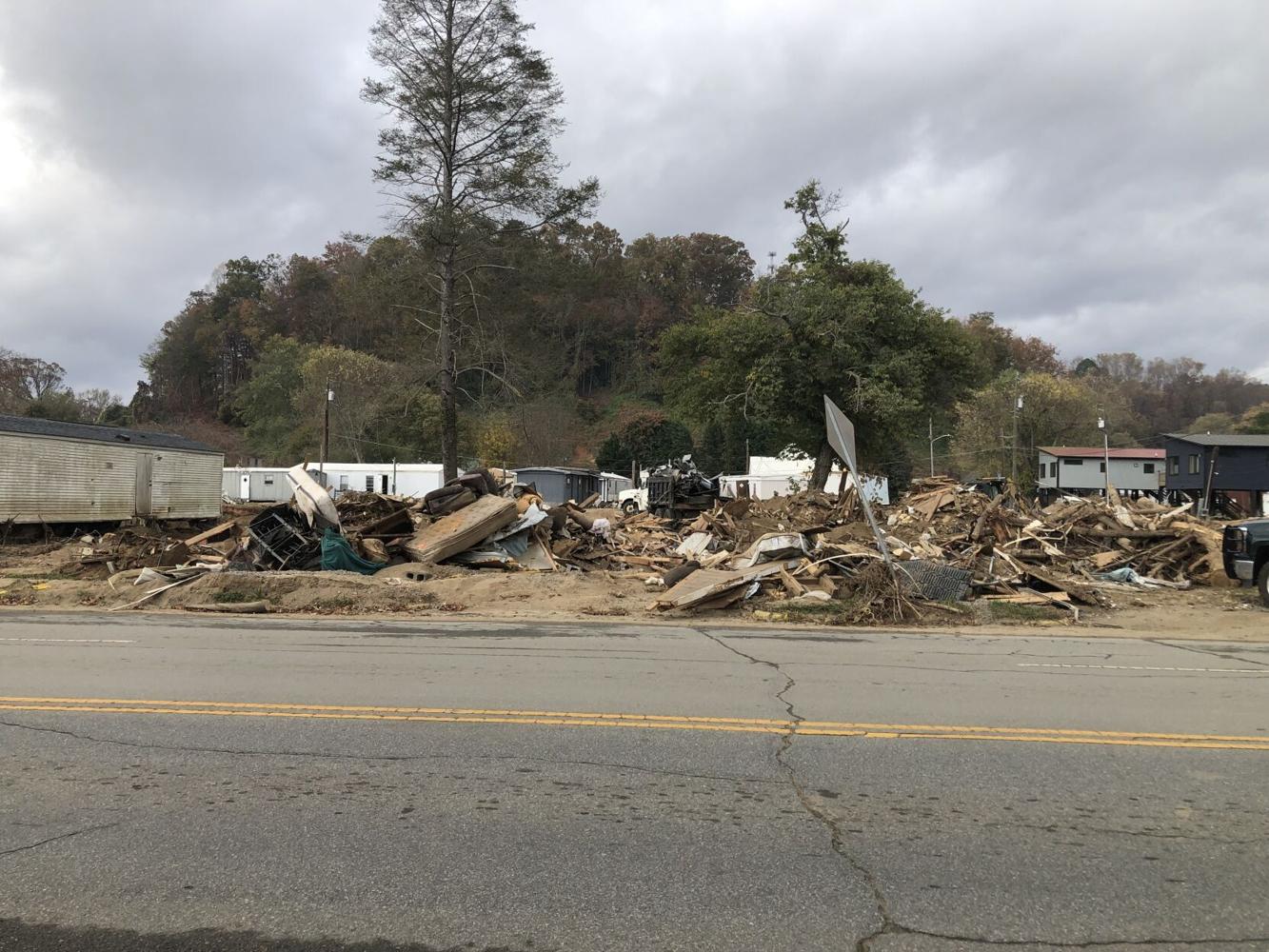 Hurricane Helene debris, soil pick up in McDowell County NC