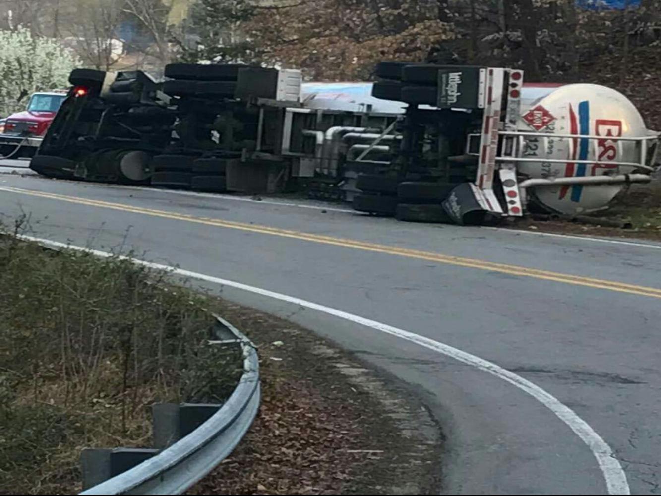 UPDATE: Overturned gas tanker in McDowell County