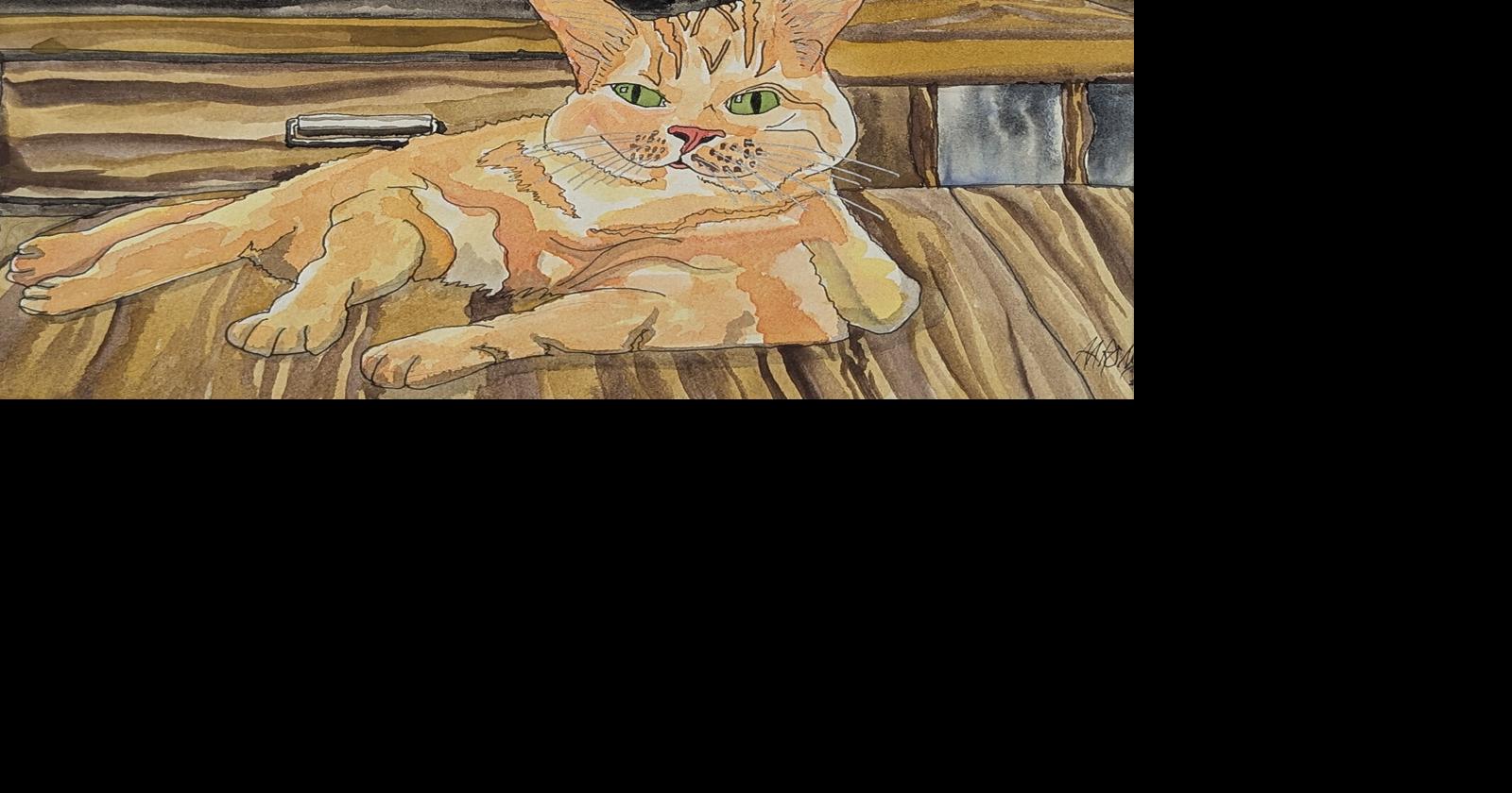 Watercolor art by Aaron Shirley on display in Marion NC