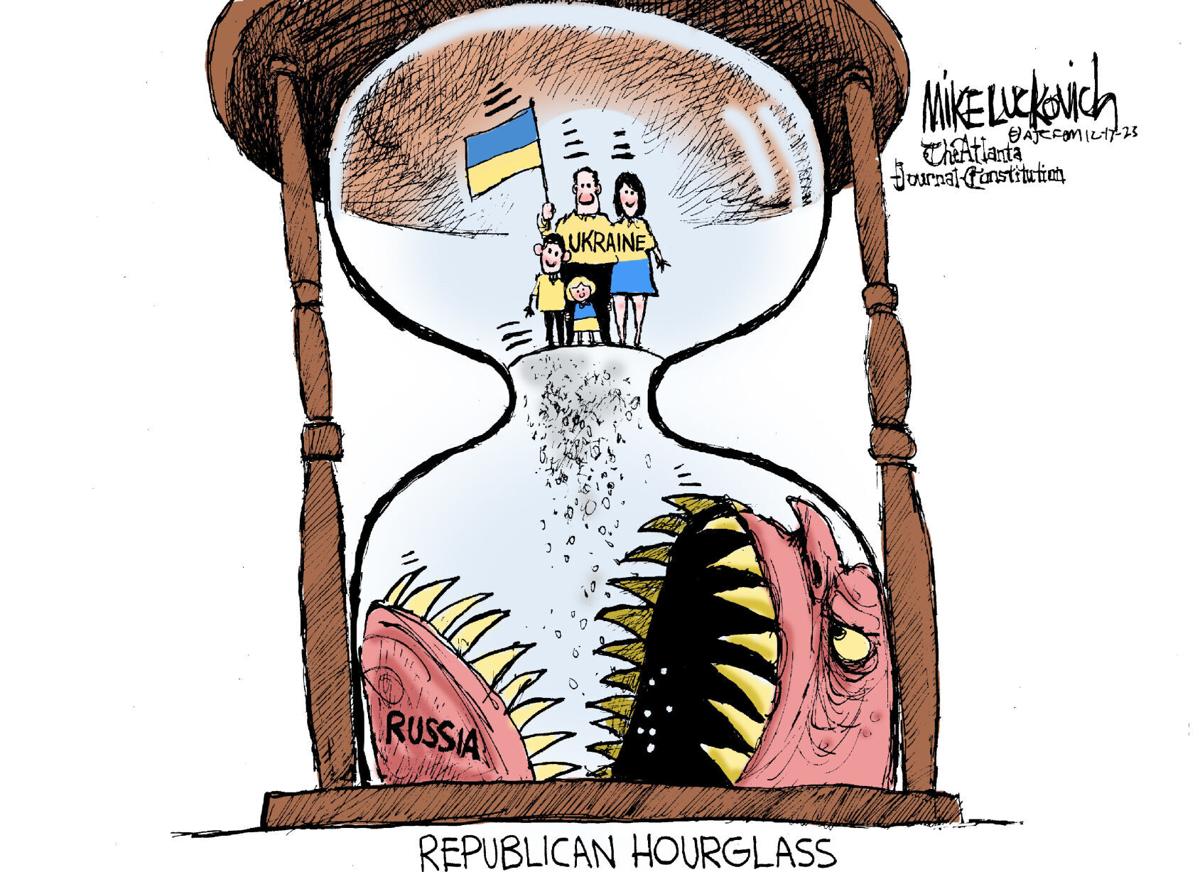 8 political cartoons debate aid to Ukraine