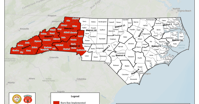 Burn ban issued for 16 more western NC counties