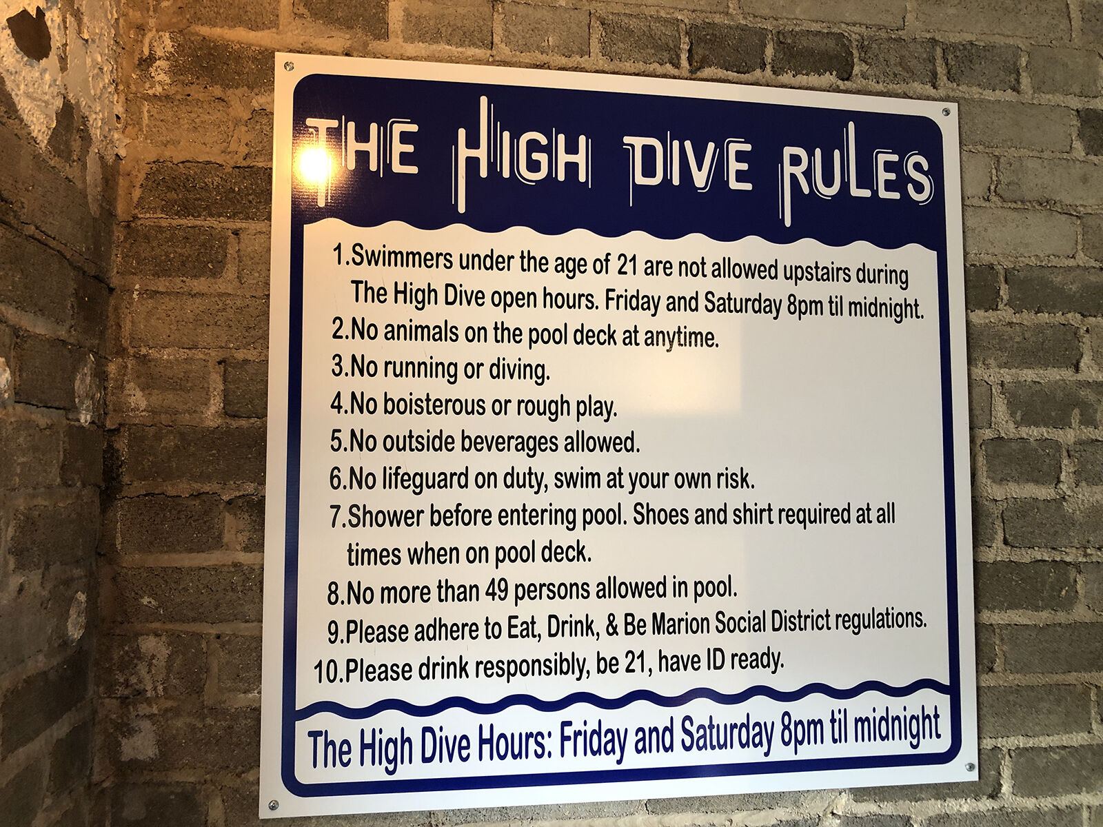 Find Marion NC 's The High Dive bar above Mica Town Brewing