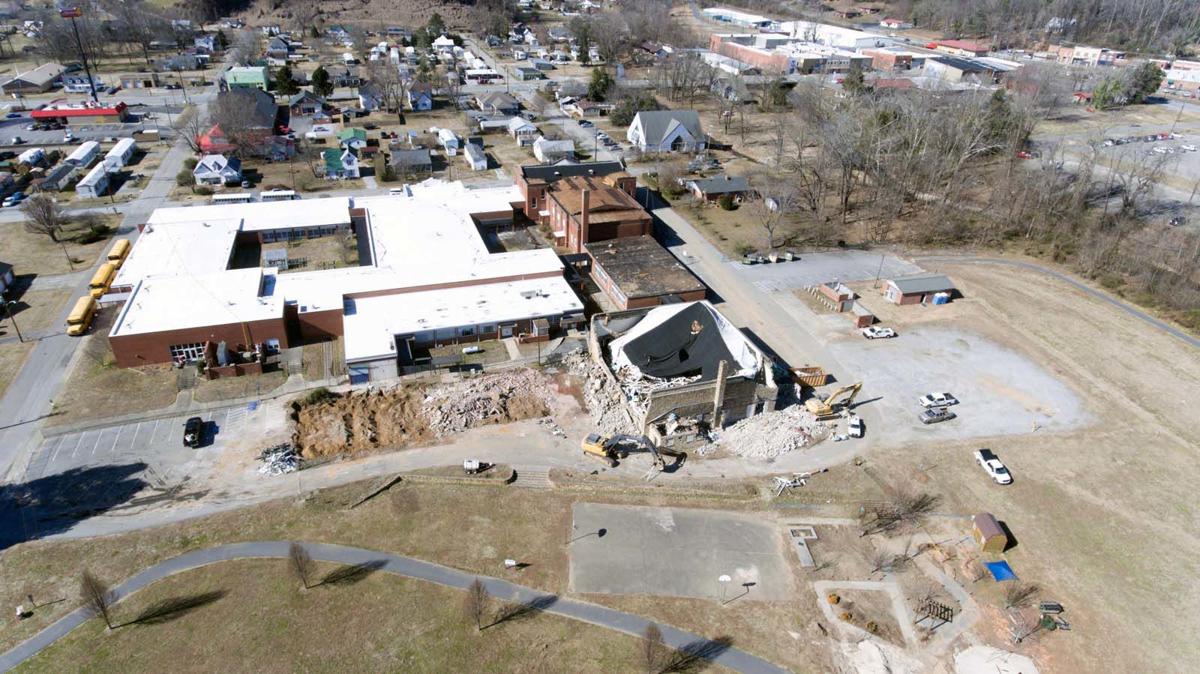 Time lapse photos from demolition at Old Fort Elementary