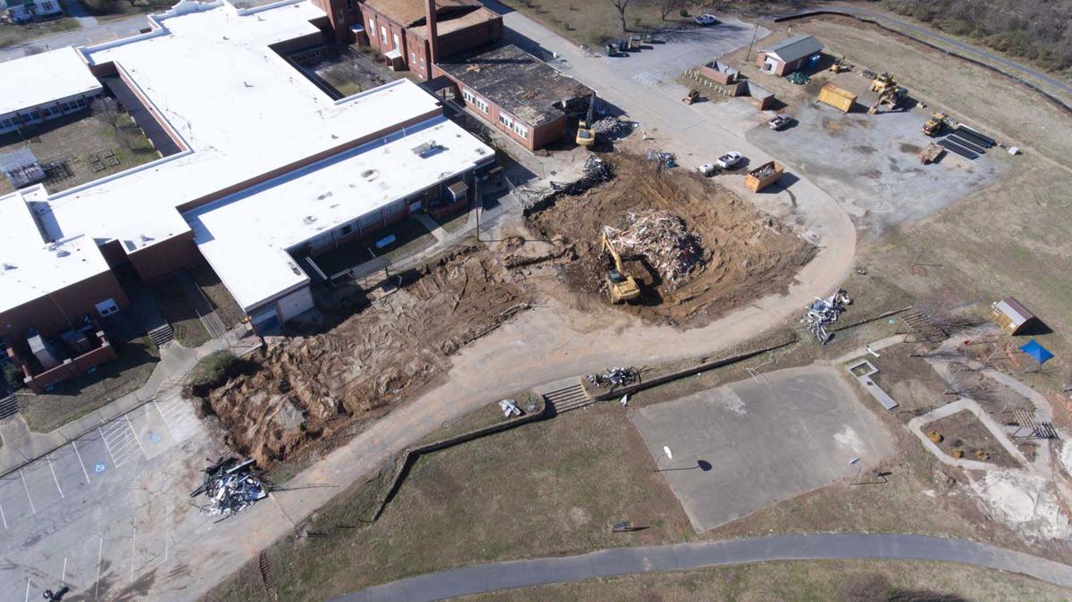 Time lapse photos from demolition at Old Fort Elementary
